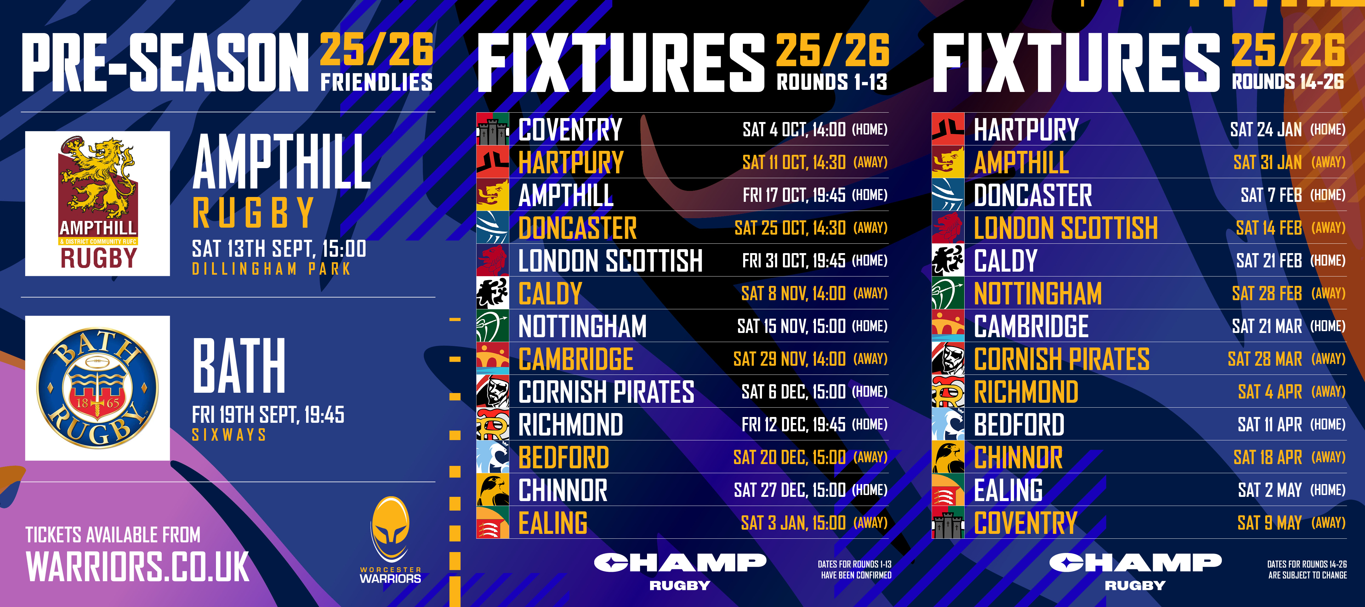 Worcester Warriors | The Warriors Pre-Season Showdown And Championship ...